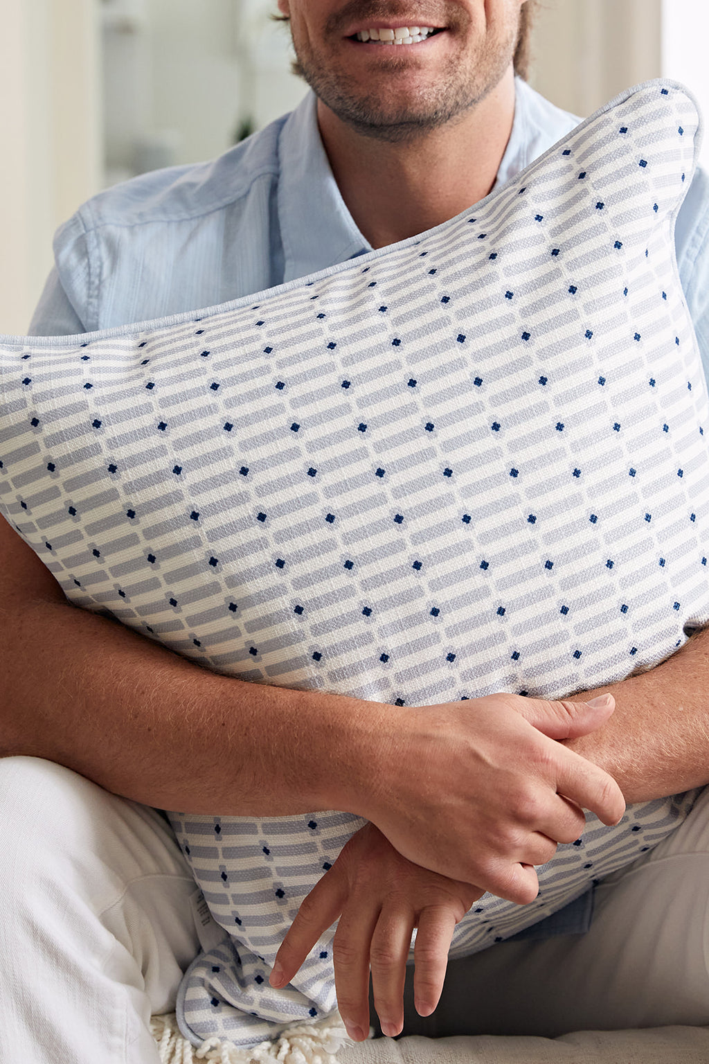 Oversized Mod Mini Crossing Tiles in Blue Pillow – Sewing Down South